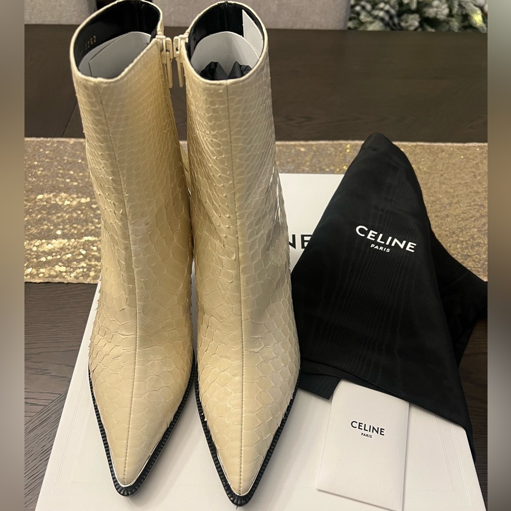 Celine Snake Skin Bootie - Gem
